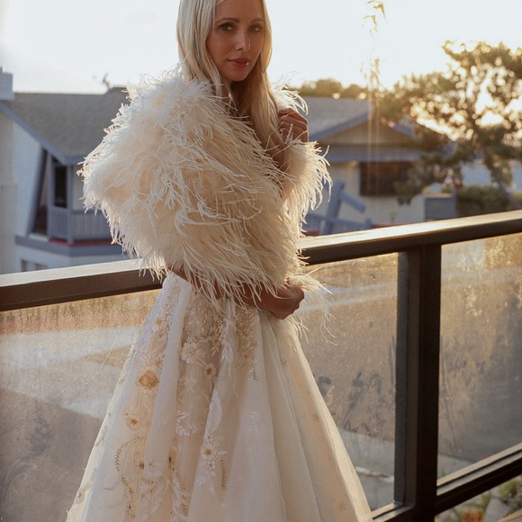 Handmade | Dresses | Handmade Ostrich Feather Drape Cape | Poshmark